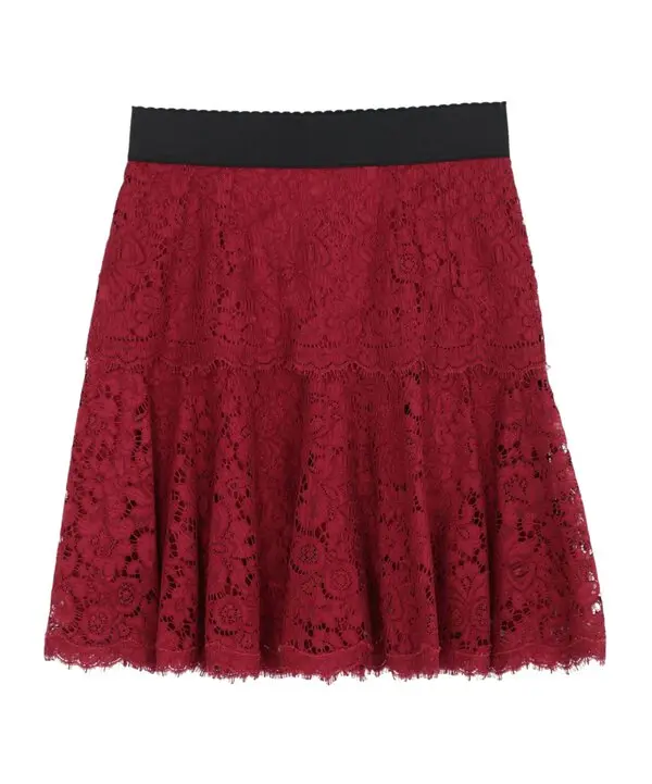 Dolce & Gabbana Solid-colored Lace Dress - Red