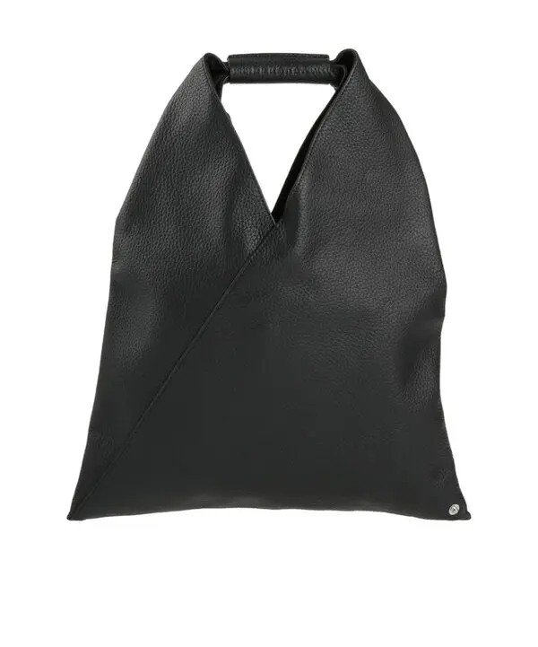 MAISON MARGIELA Large Solid-color Litchi-pattern Tote Bag - Black