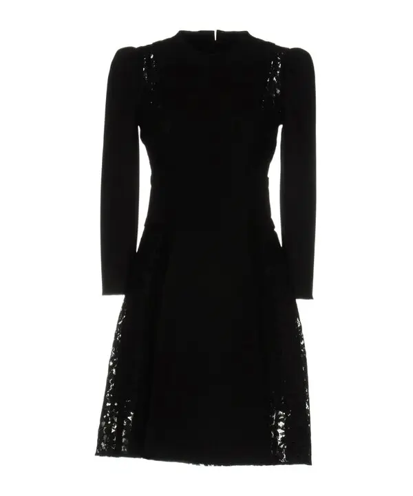 Dolce & Gabbana Solidcolor Longsleeve Flared Dress - Black