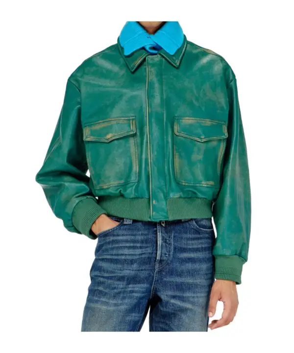 DIESEL® Aviator Jacket In Treated Leather