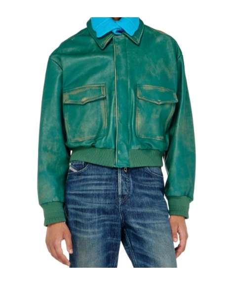 DIESEL® Aviator Jacket In Treated Leather