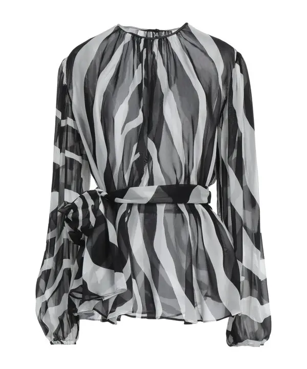 Dolce & Gabbana Zebraprint Chiffon Longsleeve Top