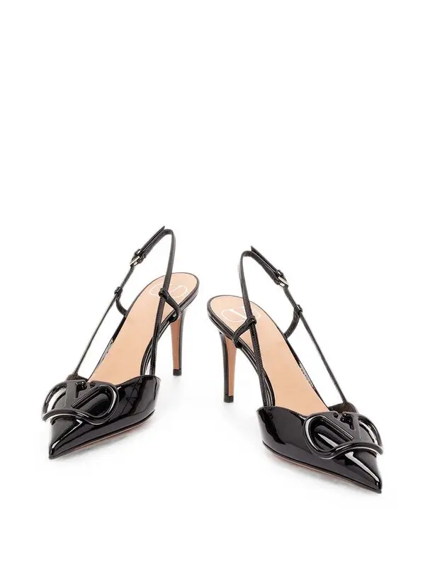 Valentino Garavani Vlogo Signature Patent Leather Slingback Pumps