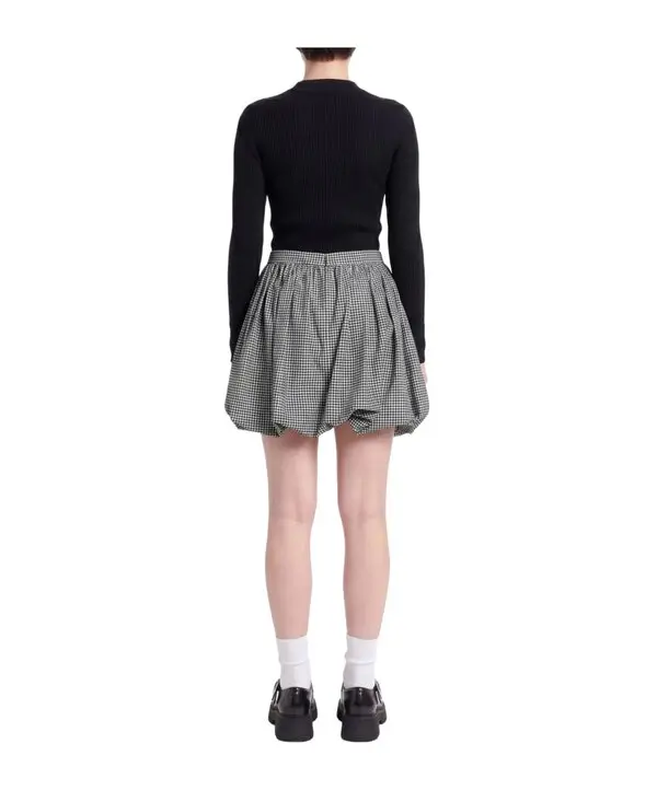 Marni Plaid Tulle Midi Skirt