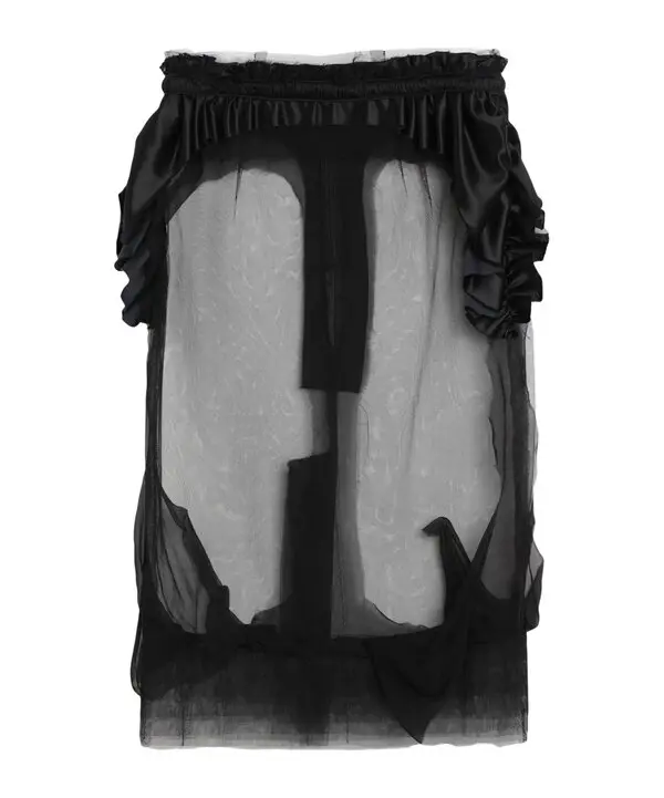 MAISON MARGIELA Solid-color Satin Midi Skirt