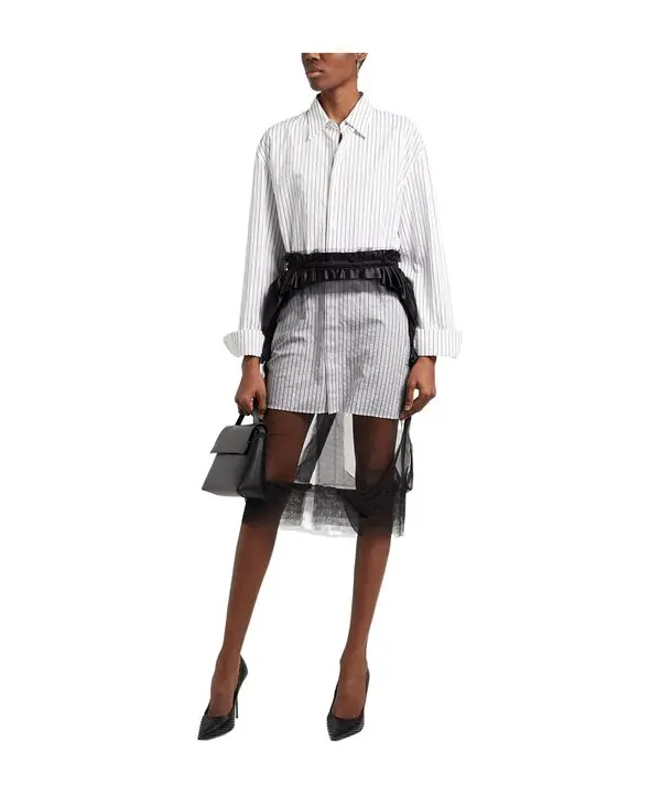 MAISON MARGIELA Solid-color Satin Midi Skirt