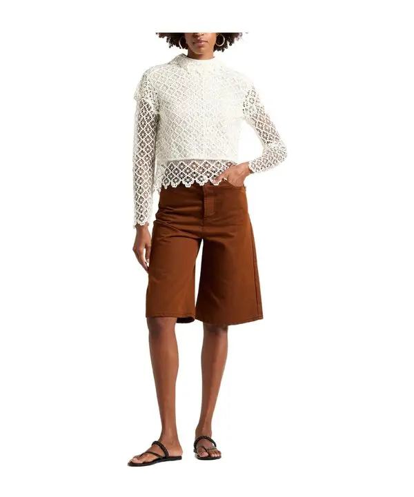 Isabel Marant Étoile Minimalist Solidcolor Lace Longsleeve Top