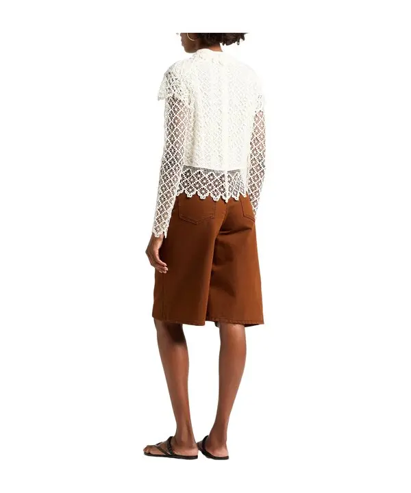 Isabel Marant Étoile Minimalist Solidcolor Lace Longsleeve Top