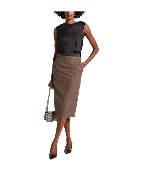 MAISON MARGIELA Two-toned Sleeveless Flared Dress