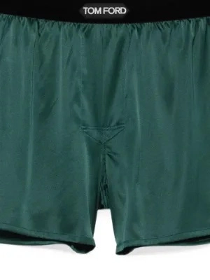 TOM FORD Logo-waistband Silk Boxer Shorts