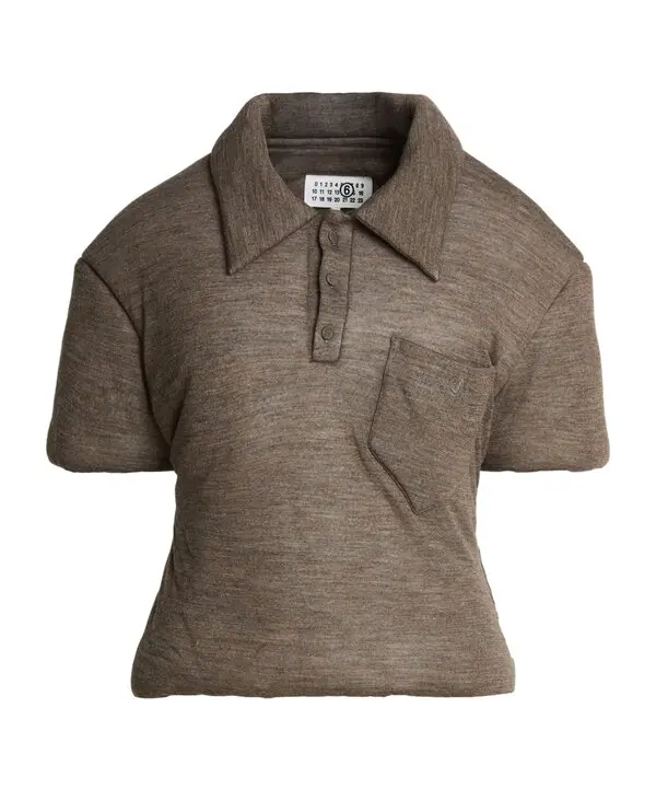 MAISON MARGIELA Solid-color Wool Short-sleeve Knit Shirt