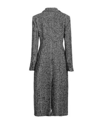 Dolce & Gabbana Houndstooth Woolen Trench Coat