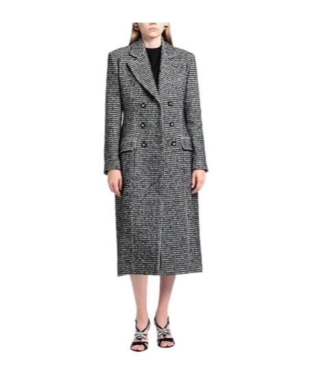 Dolce & Gabbana Houndstooth Woolen Trench Coat