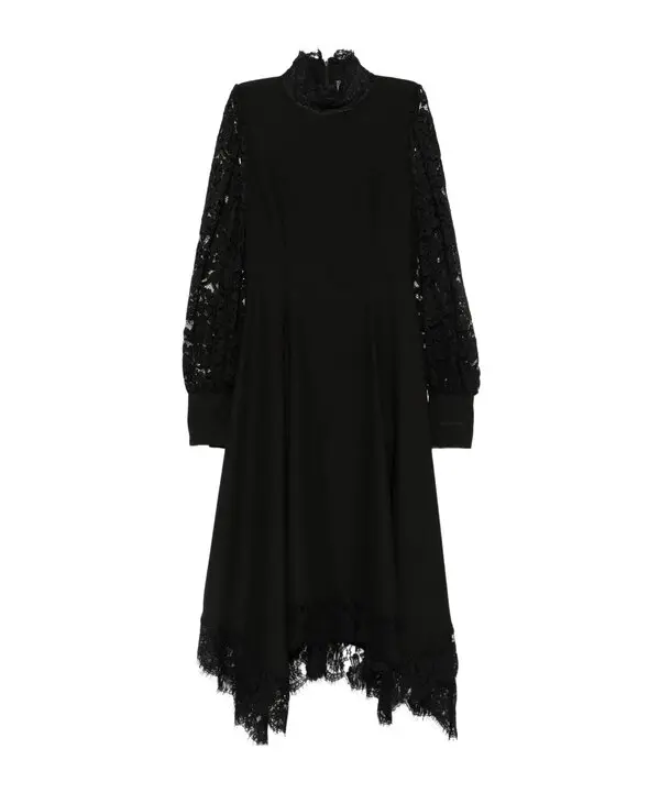 ERMANNO FIRENZE Asymmetrical Dress With Lace Splicing