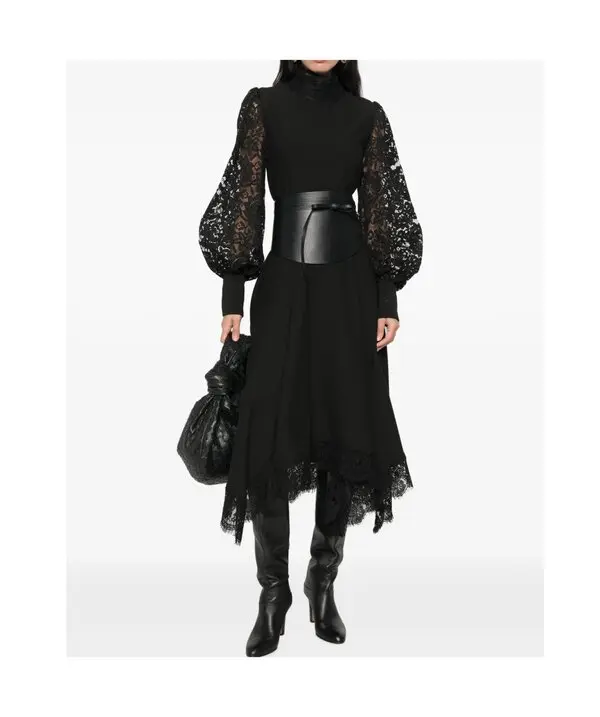 ERMANNO FIRENZE Asymmetrical Dress With Lace Splicing