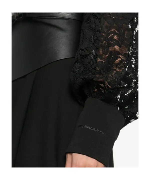 ERMANNO FIRENZE Asymmetrical Dress With Lace Splicing