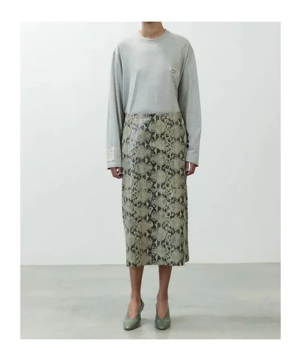 ALYSI Snakeprint Midi Pencil Skirt