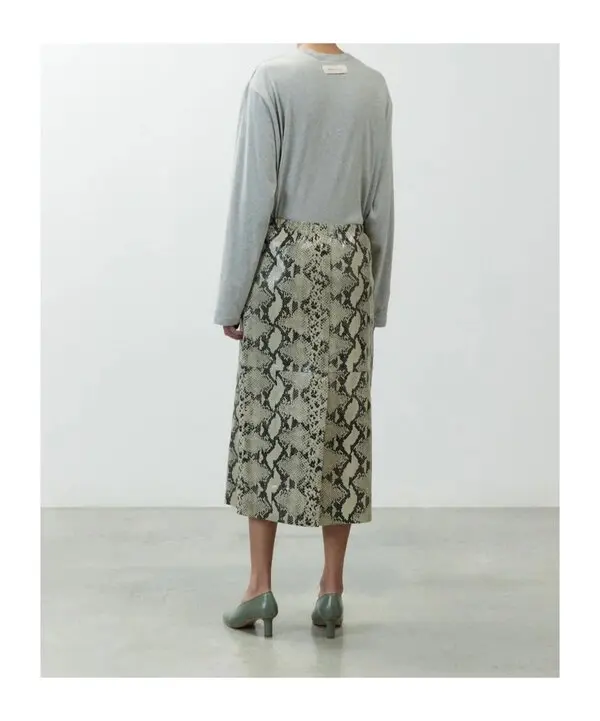 ALYSI Snakeprint Midi Pencil Skirt