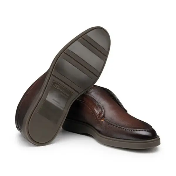 Santoni Tumbled Leather Desert Boot