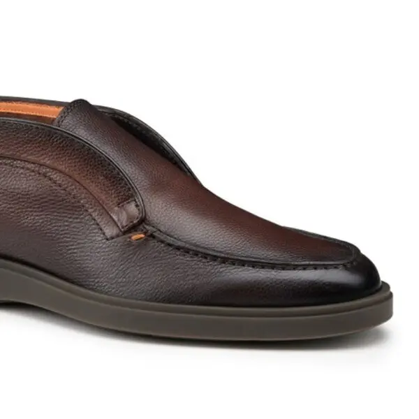 Santoni Tumbled Leather Desert Boot