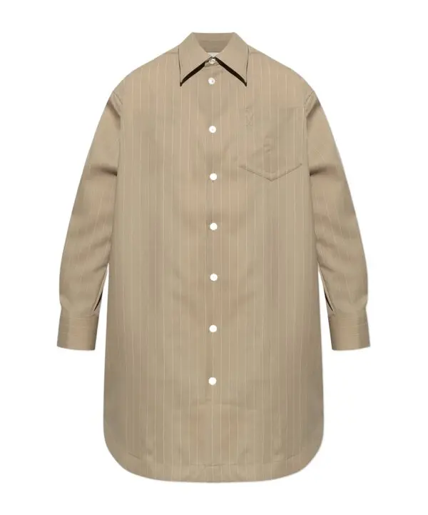 AMI Paris Pinstripe Shirt Dress