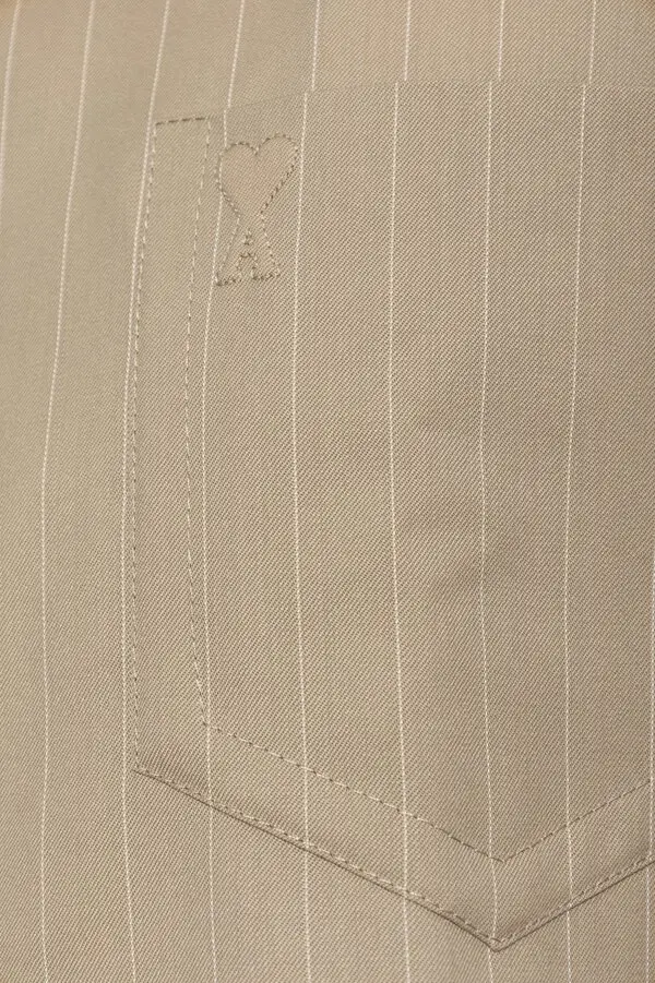 AMI Paris Pinstripe Shirt Dress