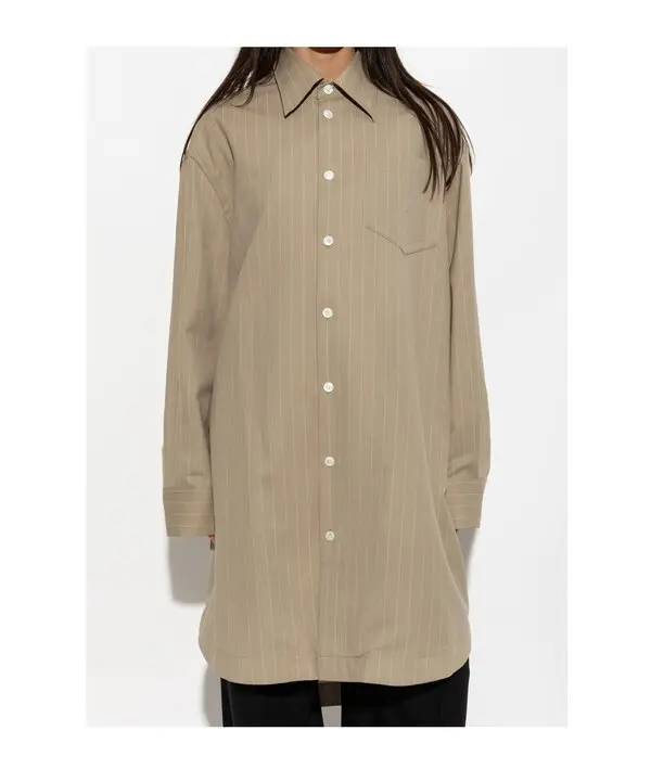 AMI Paris Pinstripe Shirt Dress