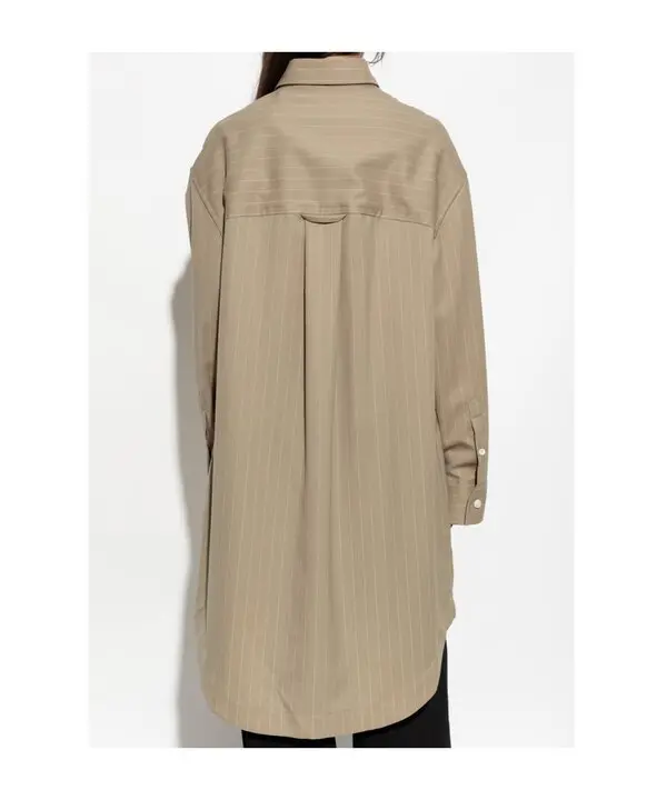 AMI Paris Pinstripe Shirt Dress