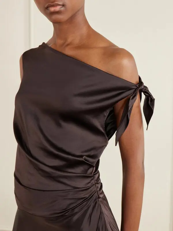 Staud Smooth Satin Sleeveless Midi Dress
