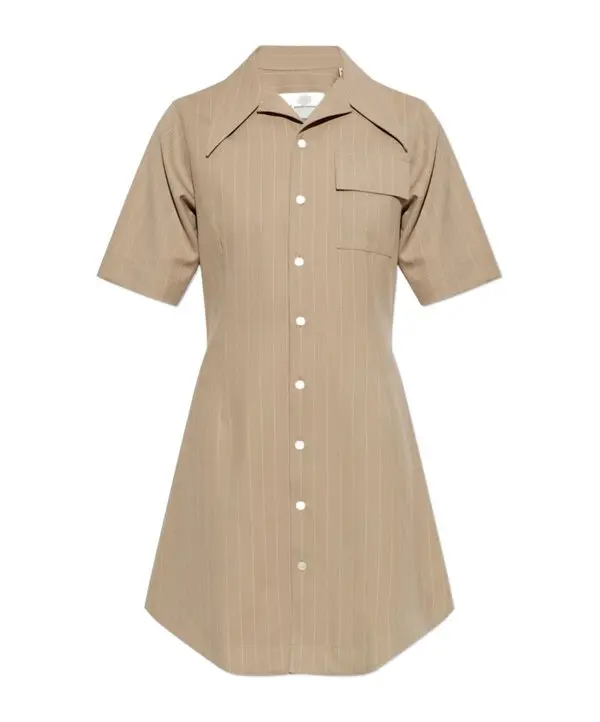AMI Paris Pinstriped Shirt Dress