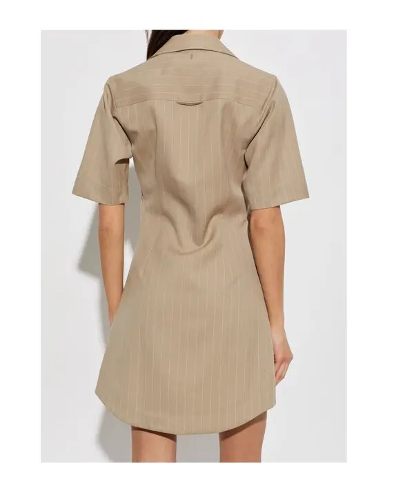 AMI Paris Pinstriped Shirt Dress