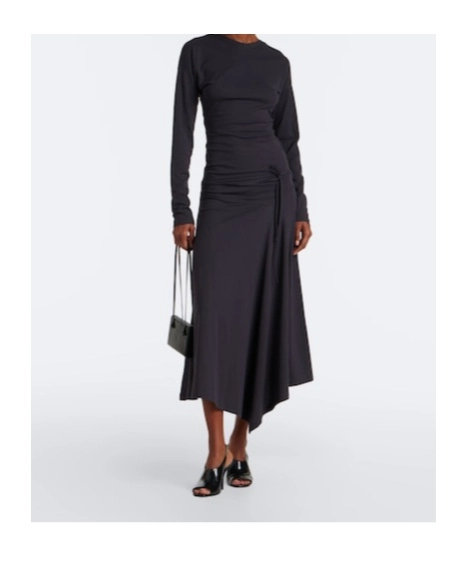 LEMAIRE Cotton Jersey Crêpe Midi Dress With Asymmetrical Hem