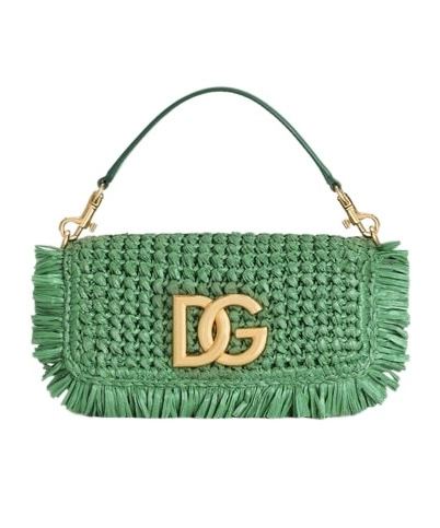 Dolce & Gabbana 3.5 Shoulder Bag In Raffia - Green