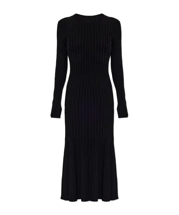 AMI Paris Ribbed Long Sleeve Knitted Dress