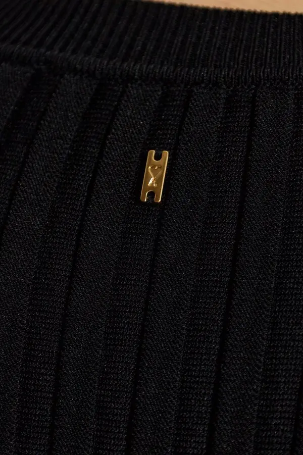 AMI Paris Ribbed Long Sleeve Knitted Dress