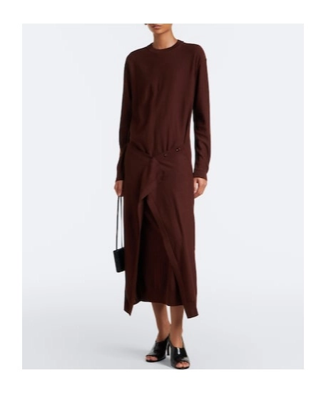 LEMAIRE Deconstructed Wool-blend Midi Dress - No
