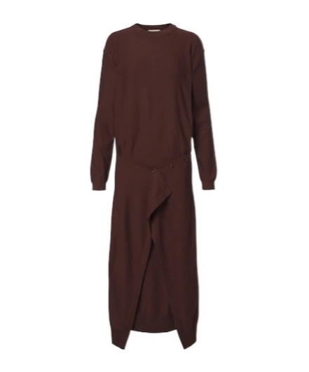 LEMAIRE Deconstructed Wool-blend Midi Dress