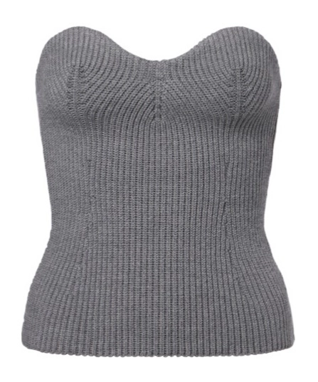JIL SANDER Wool-blend Bustier Top
