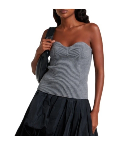 JIL SANDER Wool-blend Bustier Top