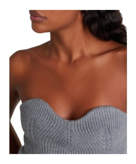 JIL SANDER Wool-blend Bustier Top