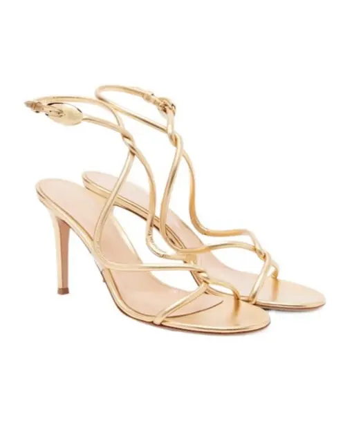 GIANVITO ROSSI Metallic Leather Sandals
