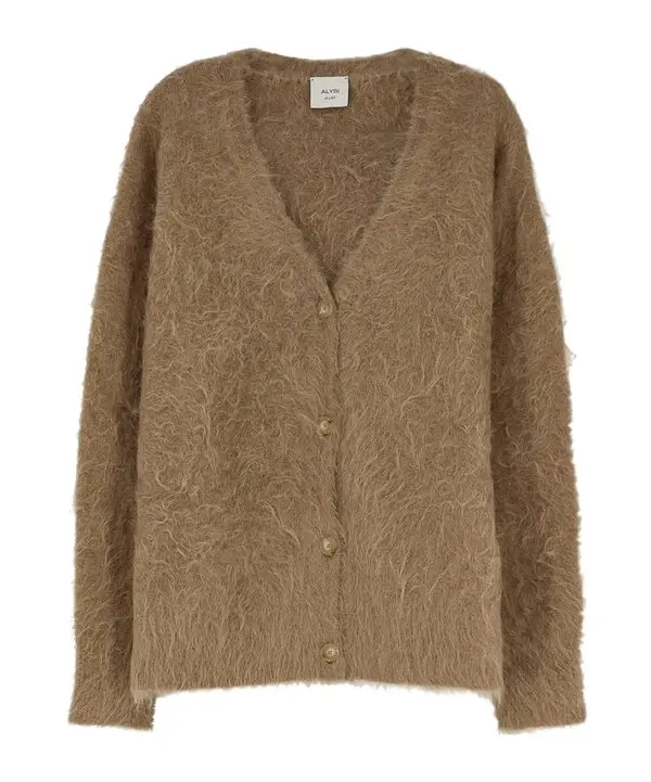 ALYSI Fluffy Vneck Button Cardigan