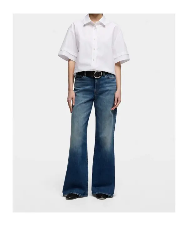 7 For All Mankind Highwaisted Wideleg Jeans
