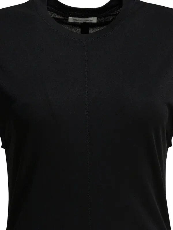 AMI Paris Zigzag Stitch Sheath Dress