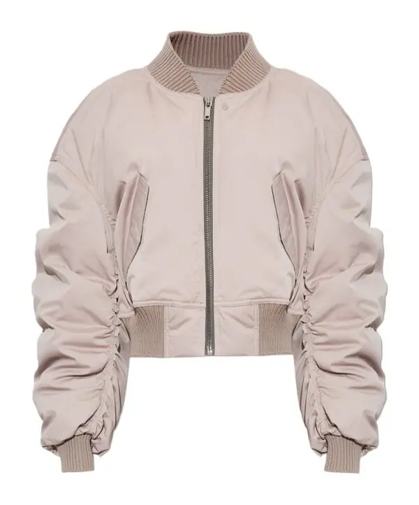 Rick Owens Ruched Cropped Bomber Jacket