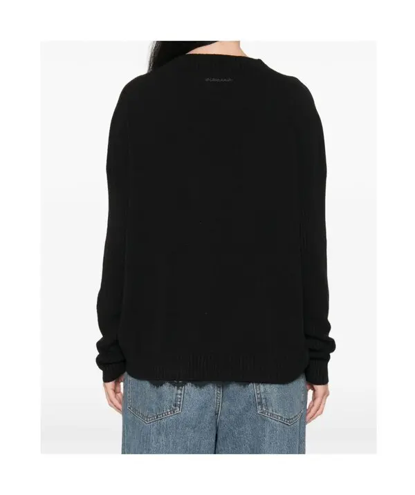 ERMANNO FIRENZE Ribbed Sweater With Lace Trim