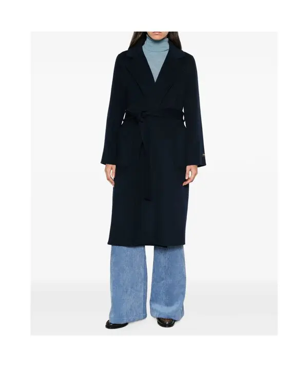 ERMANNO FIRENZE Belted Coat With Notched Lapels