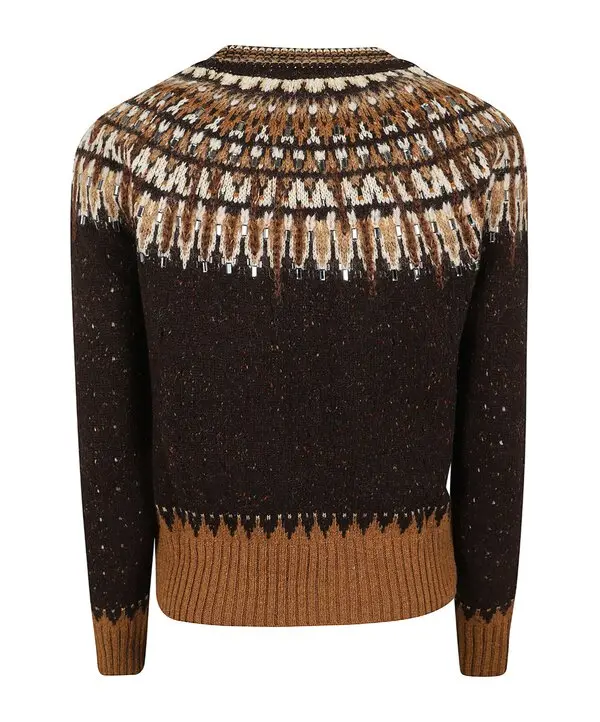 Ermanno Scervino Embellished Fair Isle Sweater