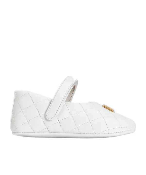 Dolce & Gabbana Quilted Logo-plaque Ballet Flats