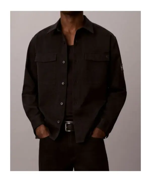 Calvin Klein Logo-embroidered Pocket-detail Overshirt